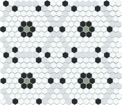 Bordeaux | Pinnacle Hexagon Patterns - mosaictile.com