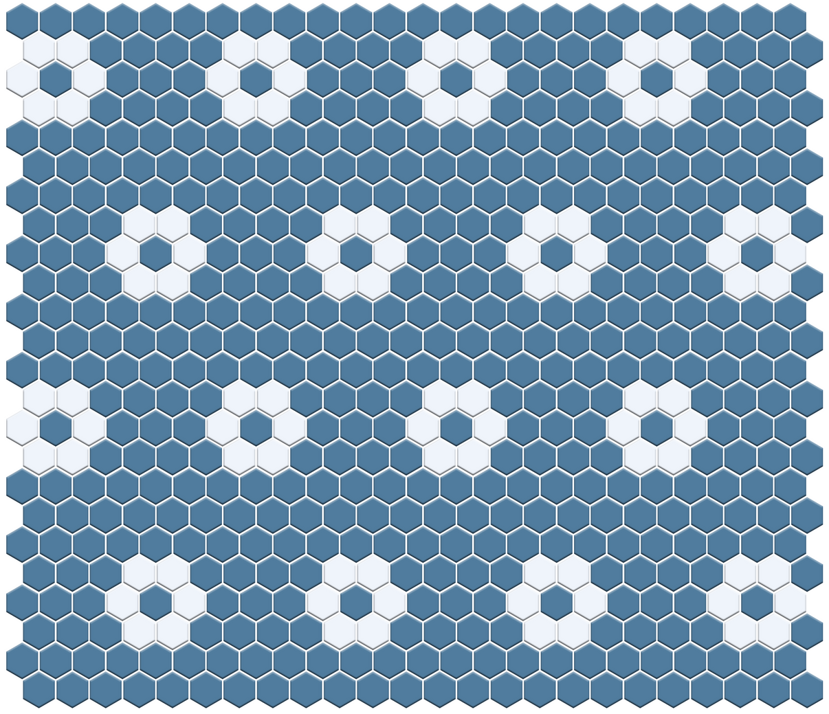 Bed of Roses Hexagon Mosaic Tile | Floral Patterns