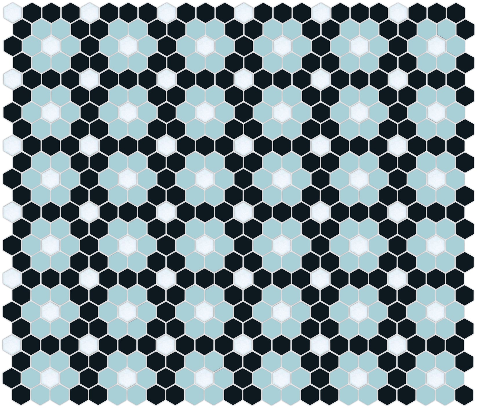 Rosette And Dot Hexagon Tile | Decorative Hex Tile