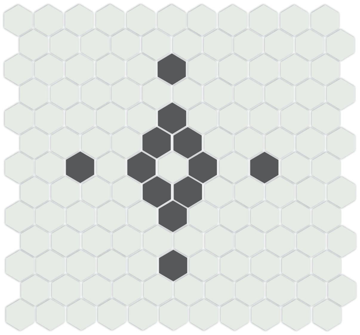 Diamond & Cross Hexagon Mosaic – Elegant Porcelain Patterns