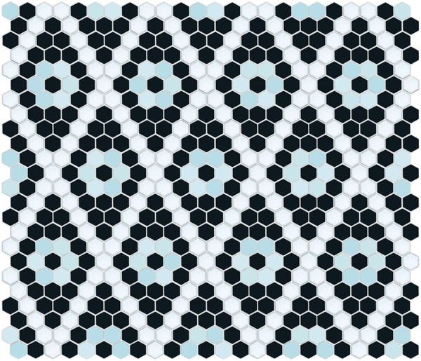 Diamond Rosette Hexagon Mosaic Tile – Classic Design