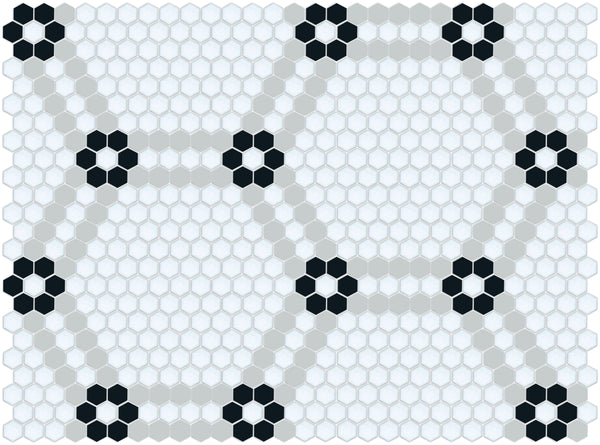 Hive Pinnacle Hexagon Tile – Porcelain Mosaic Pattern
