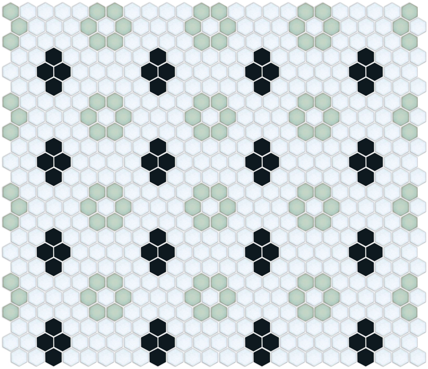Gloss Rosette Hexagon Tile | Art Deco Pattern