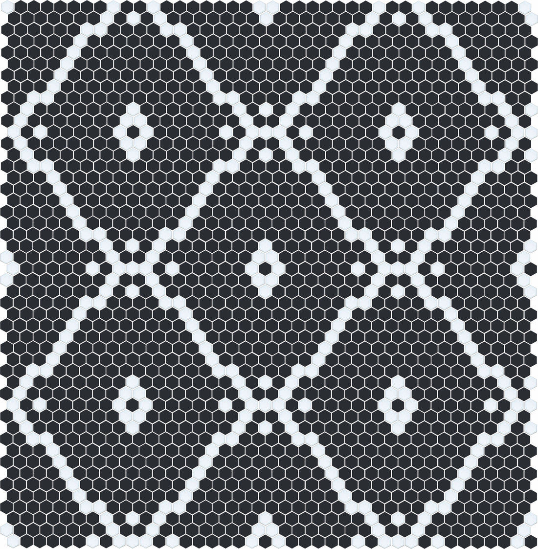Blackout Modage Hexagon Mosaic Tile | Dark Patterns